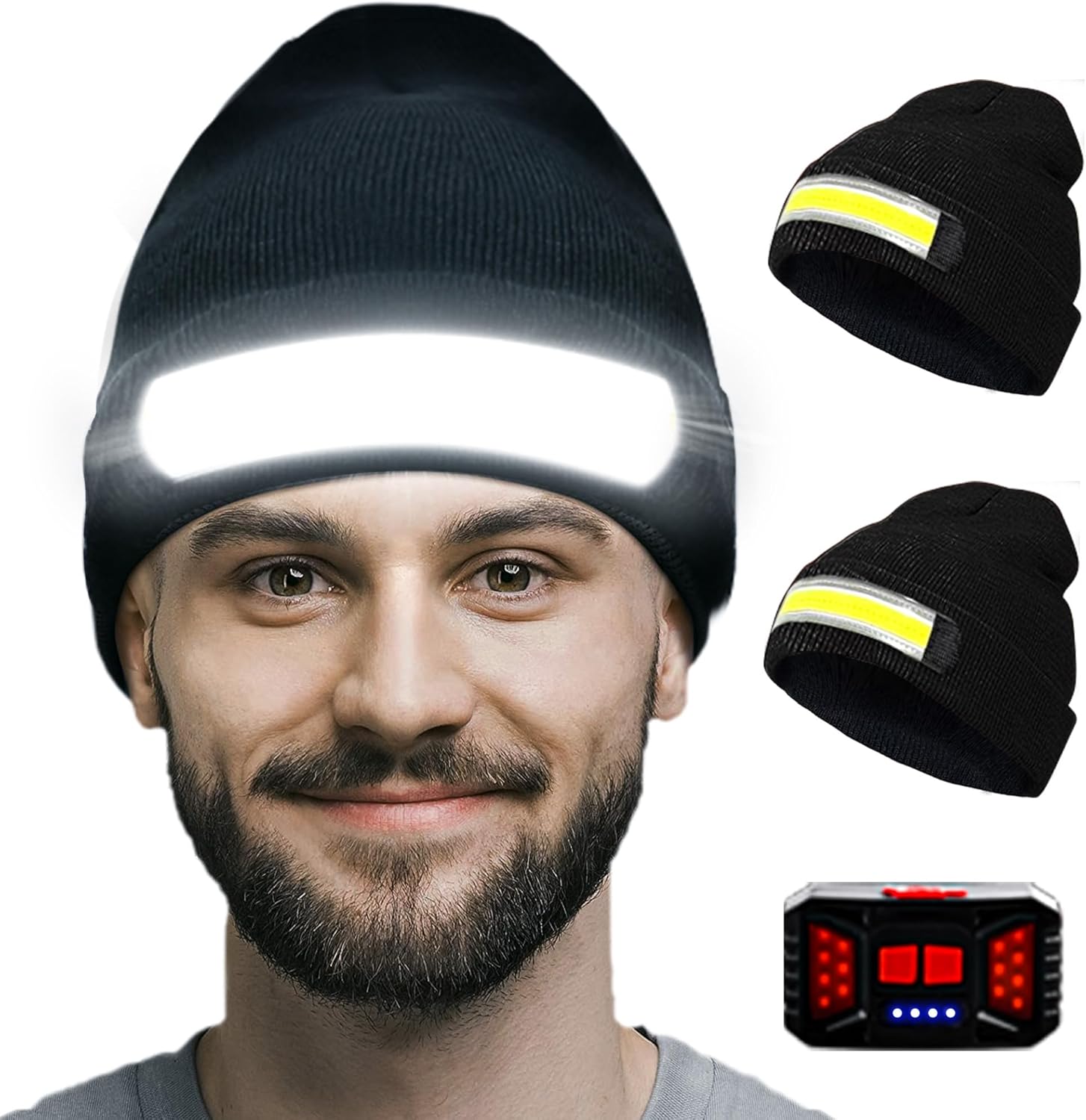 Amazon.com : Easymaxx 2Pack Rechargeable Headlamp Beanie, 1200Lumens ...