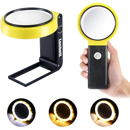 Amazon.com: Lnchett 30X 40X Foldable Magnifying Glass with Light and ...