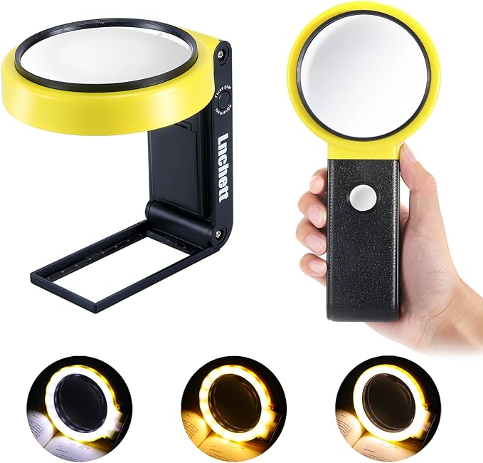 Amazon.com: Lnchett 30X 40X Foldable Magnifying Glass with Light and ...