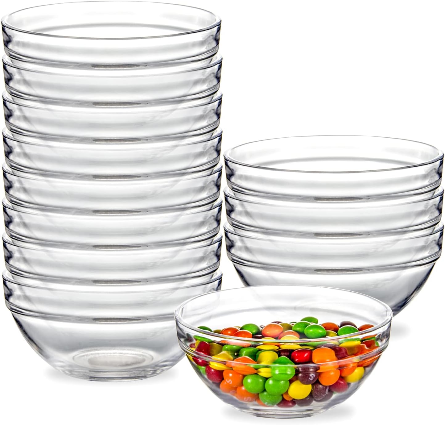 Amazon.com | WERTIOO 4 Inch Small Glass Bowls 12 PCS, Mini Food Prep ...