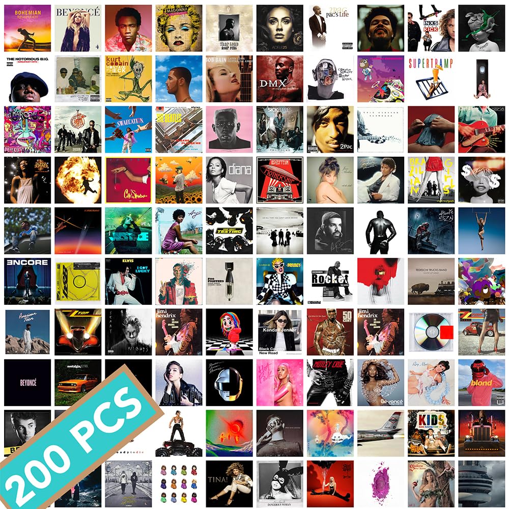 Amazon.com: 200 Album Covers Square Printed Photos Album Cover Posters ...