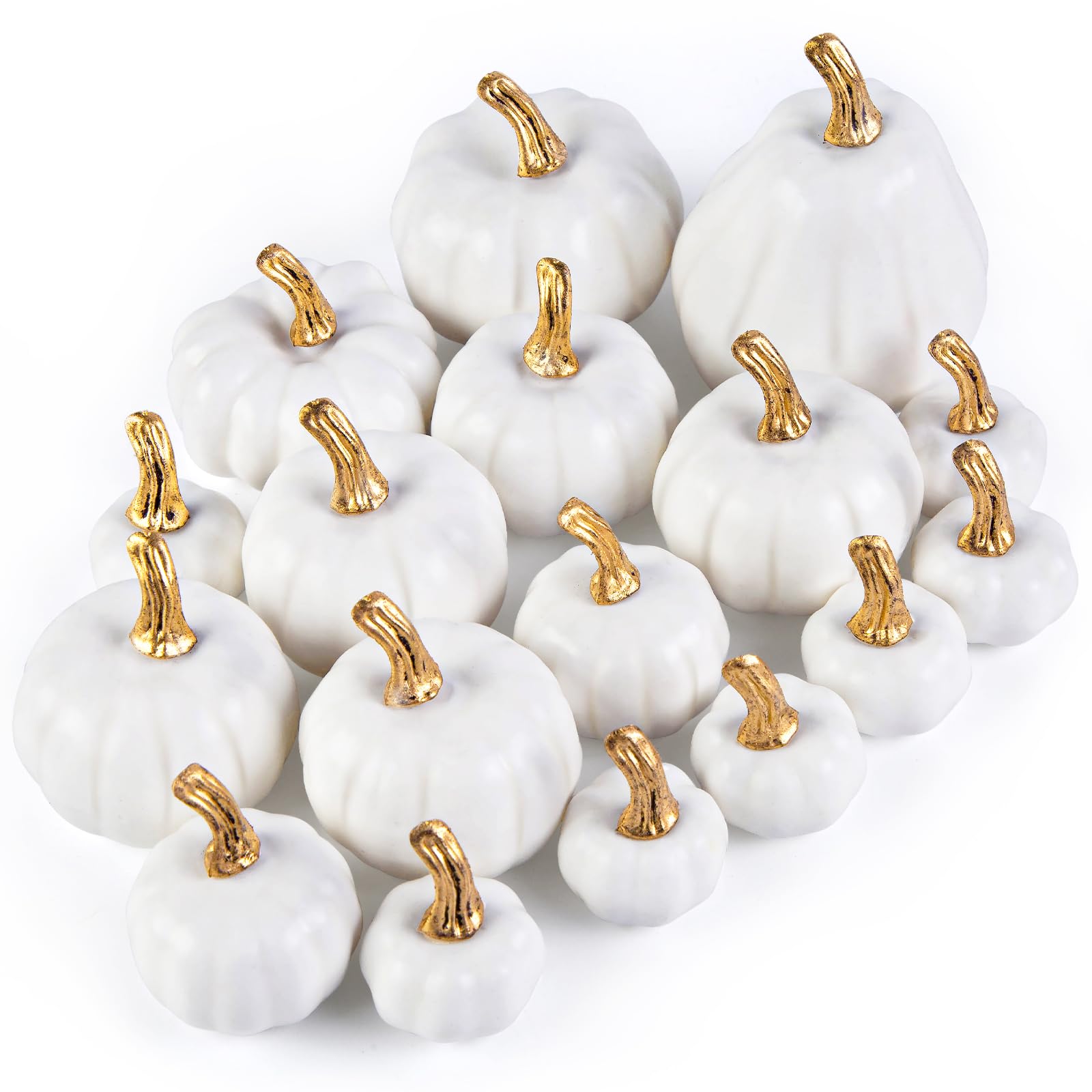 Amazon.com: HAKACC 18PCS White Pumpkins for Decorating, Artificial ...