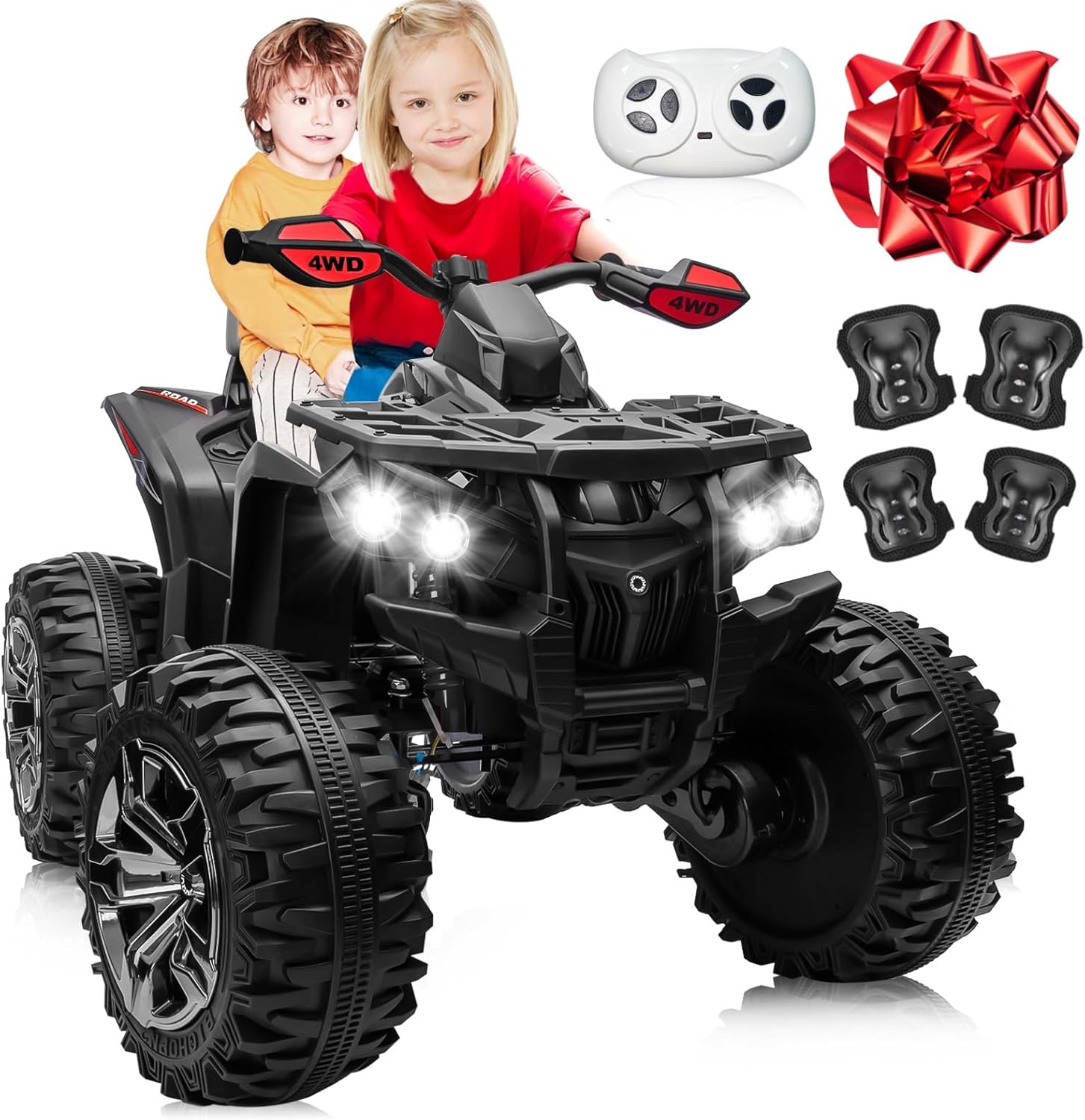 Amazon.com: JOYRACER 24V Kids ATV 4 Wheeler, 4x4 Ride On Toys Car w ...