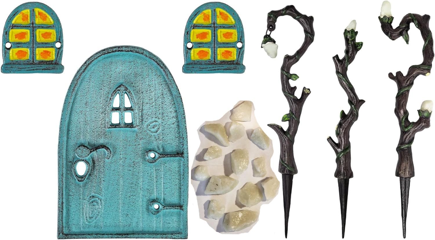 Amazon.com: Lulu Decor, Cast Iron Blue Miniature 8" Fairy Door 8" with ...