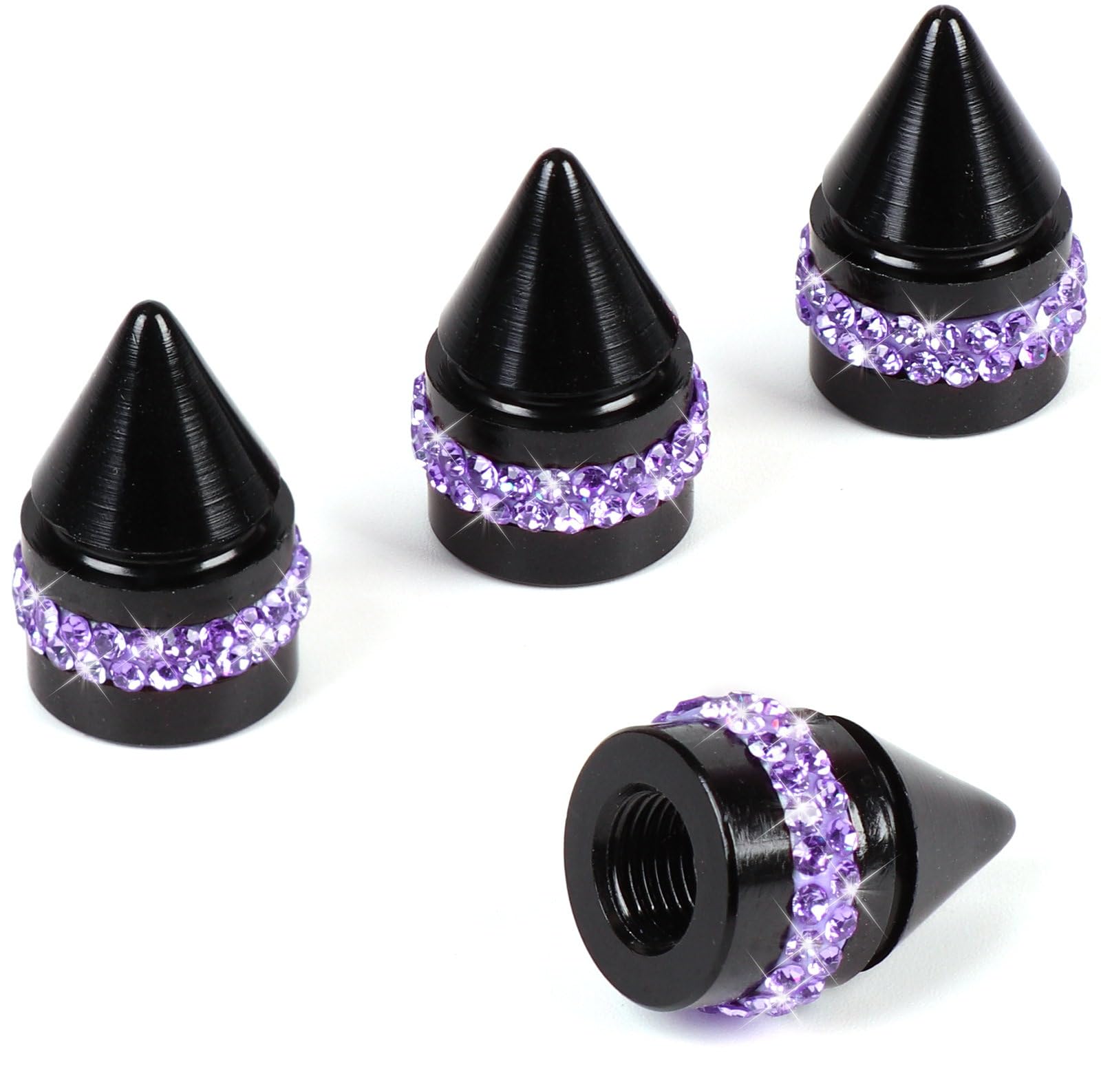 Amazon.com: ToBeQueen Bling Purple Tire Valve Caps, 4 Pack Handmade ...