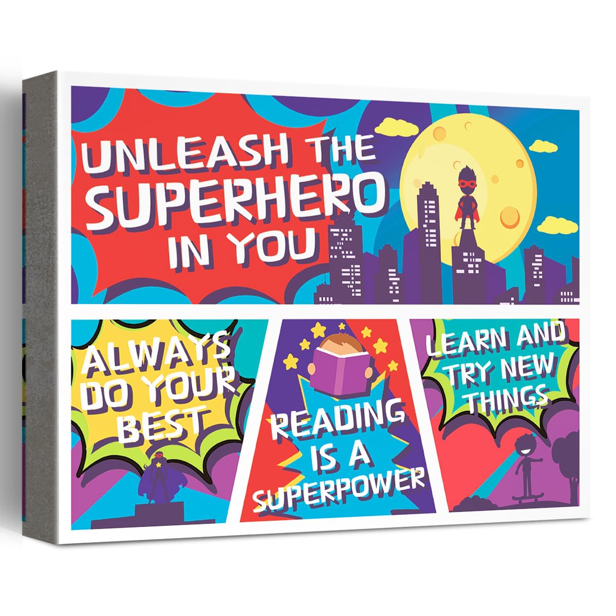 Superhero School Quotes YEOION Inspirational Book Quote Wall Art For