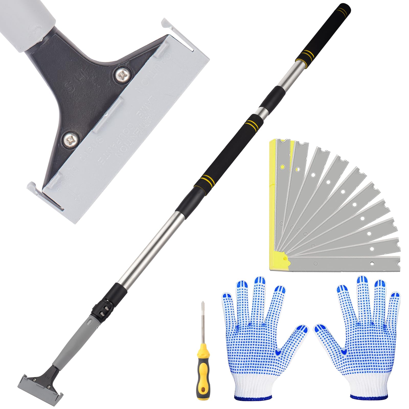 Amazon.com: Frebuta Floor Scraper Long Handle Telescopic Pole, 38 to ...