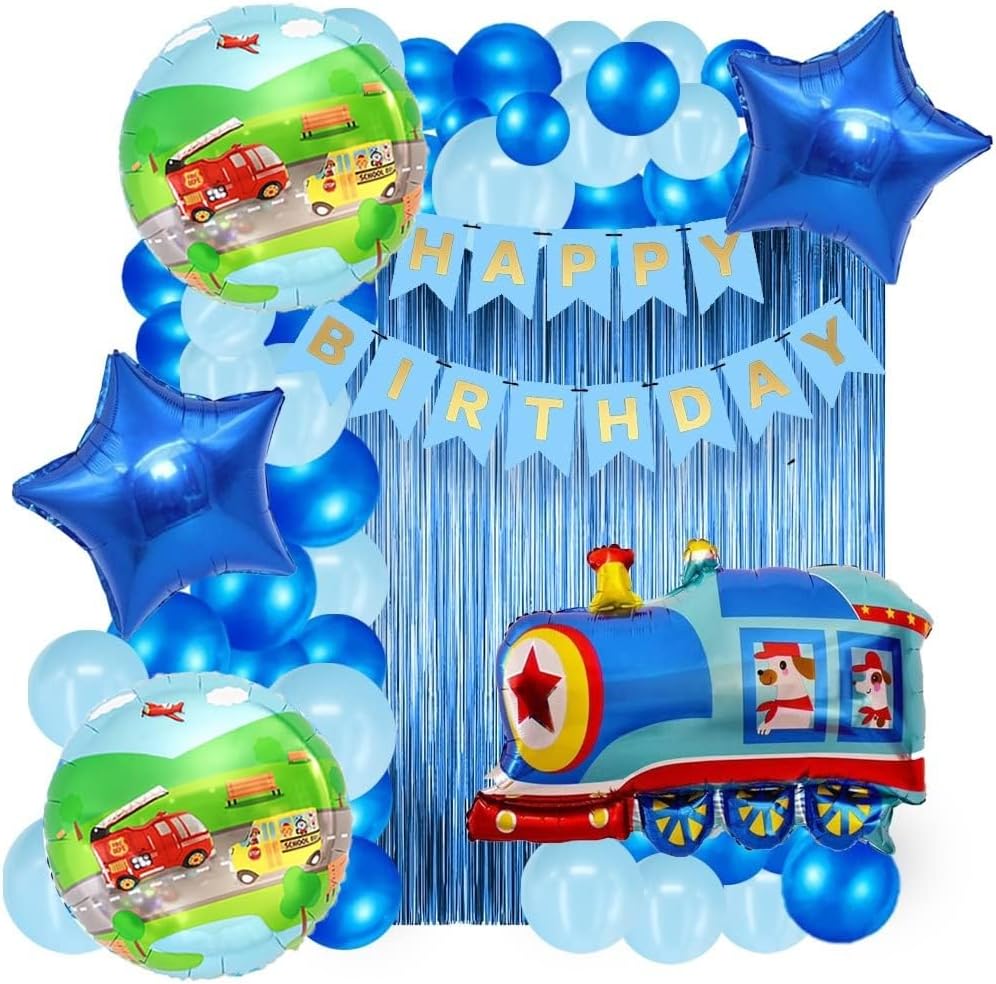 PRETTY UR PARTY Thomas The Train Party Decorations Kit - 80 Pcs ...