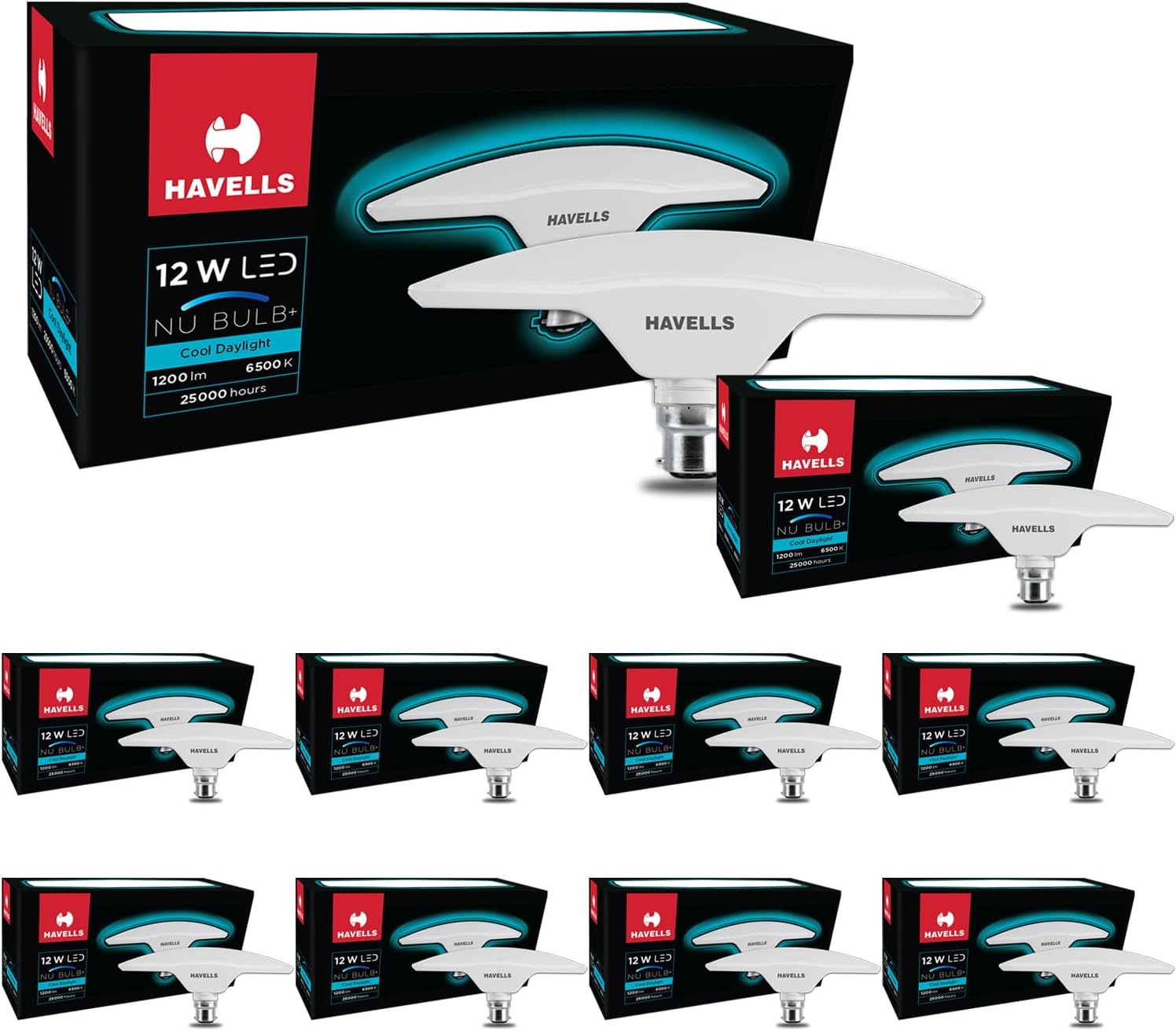 Buy Havells T Shape NU Bulb 12W B22 Base|14% Wider Light Spread|100 ...