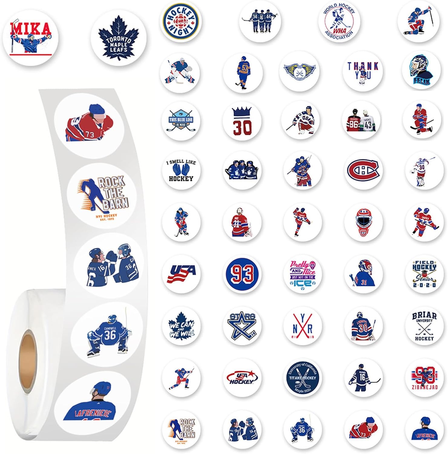 400Pcs Hockey Stickers Roll - Sport Party Supplies Favors, Waterproof ...