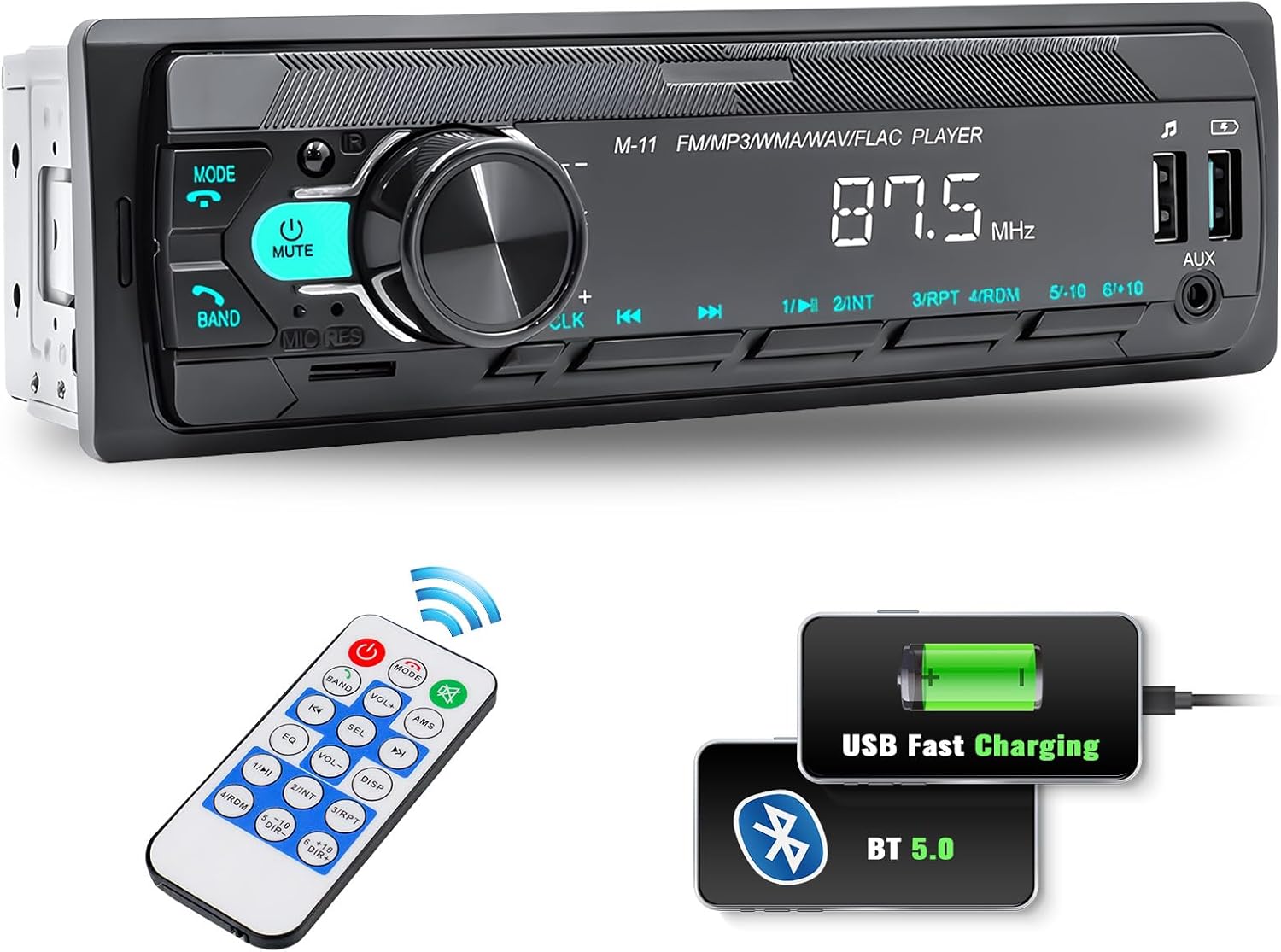 Amazon.com: SIXWIN Single Din Car Stereo with Bluetooth 5.0 Hands Free ...
