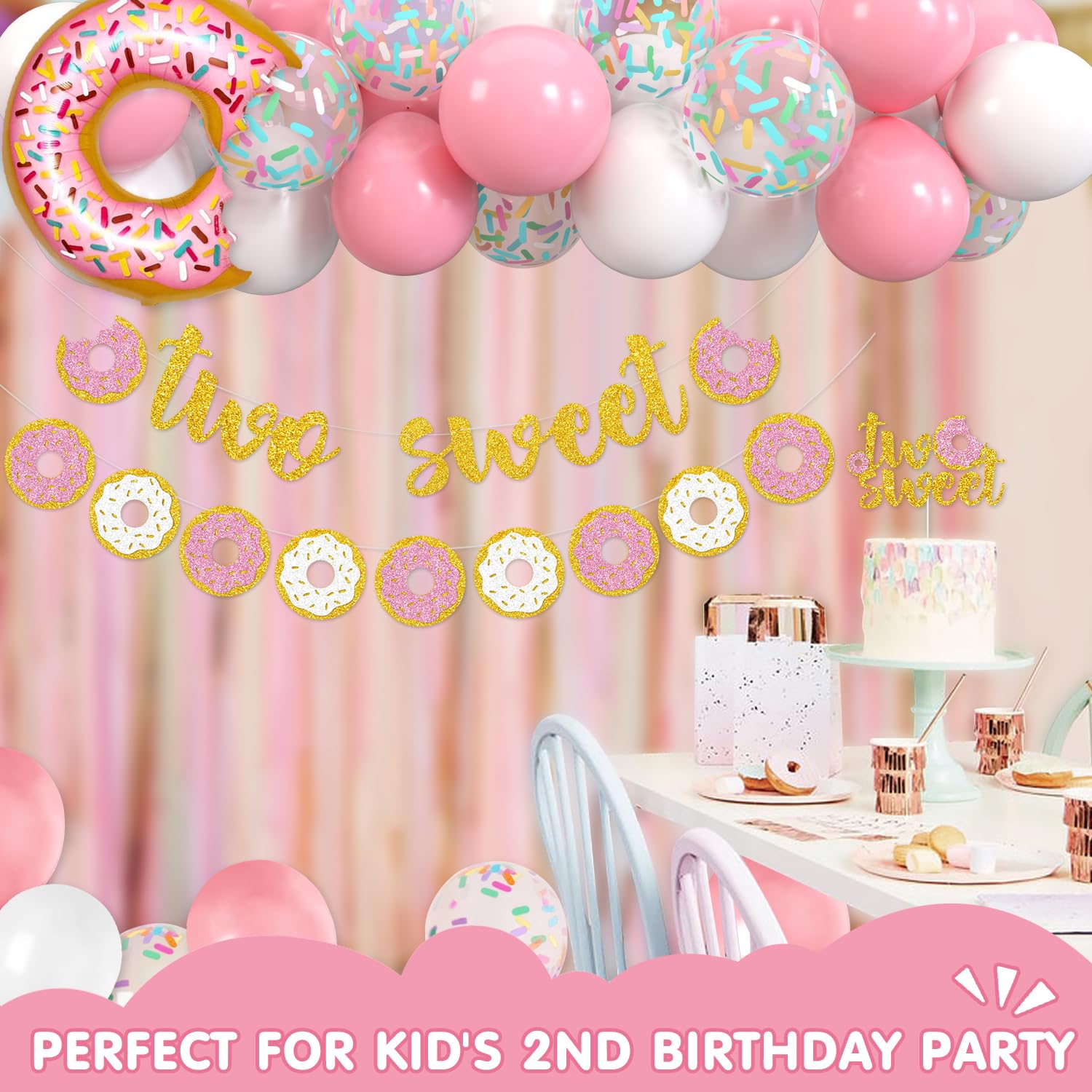 Snapklik.com : Two Sweet Donut Party Decoration Baby Second Birthday ...