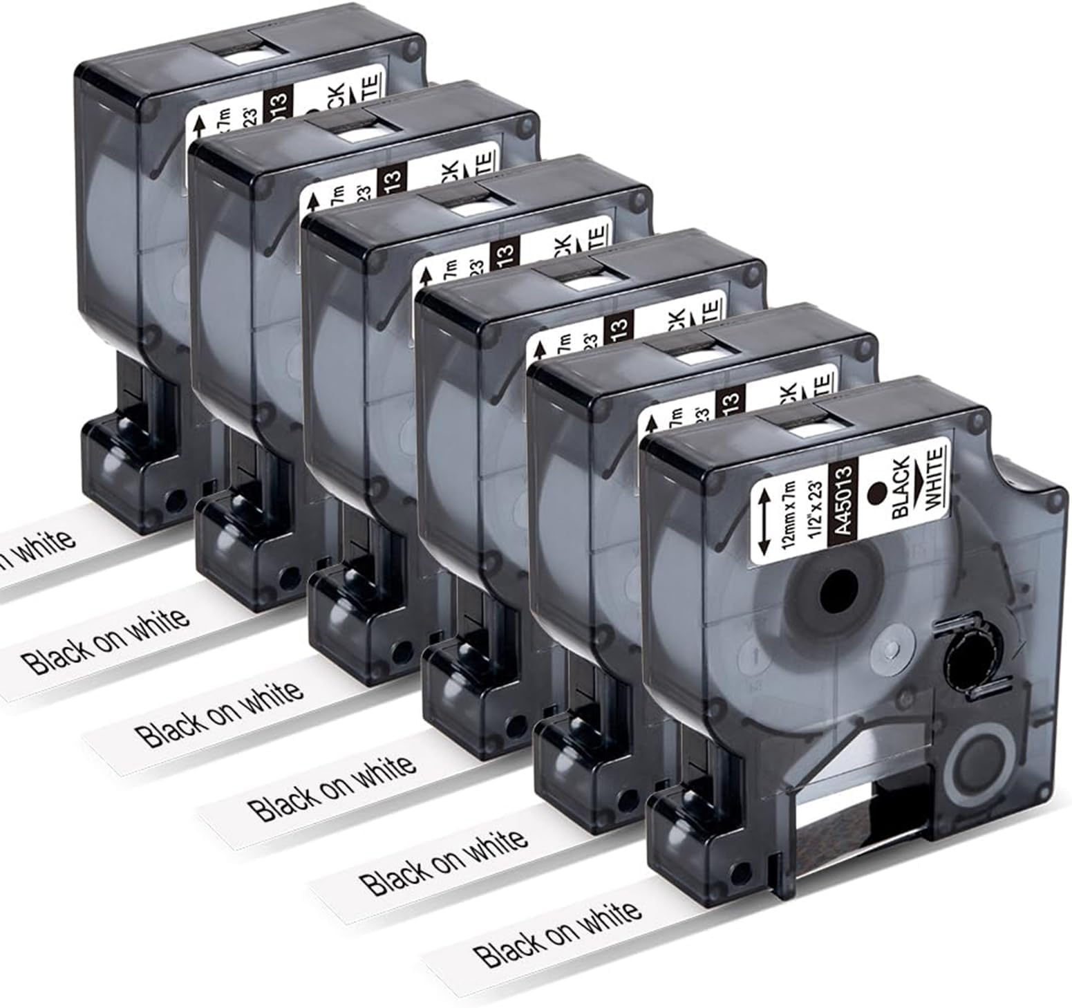 Amazon.com: 6-Pack Compatible with Dymo D1 Label Tape 45013 S0720530 ...