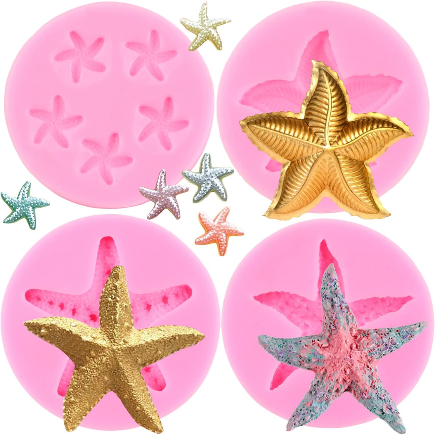 Amazon.com: MIYAHOUSE Marine Theme Fondant Silicone Mold Starfish ...