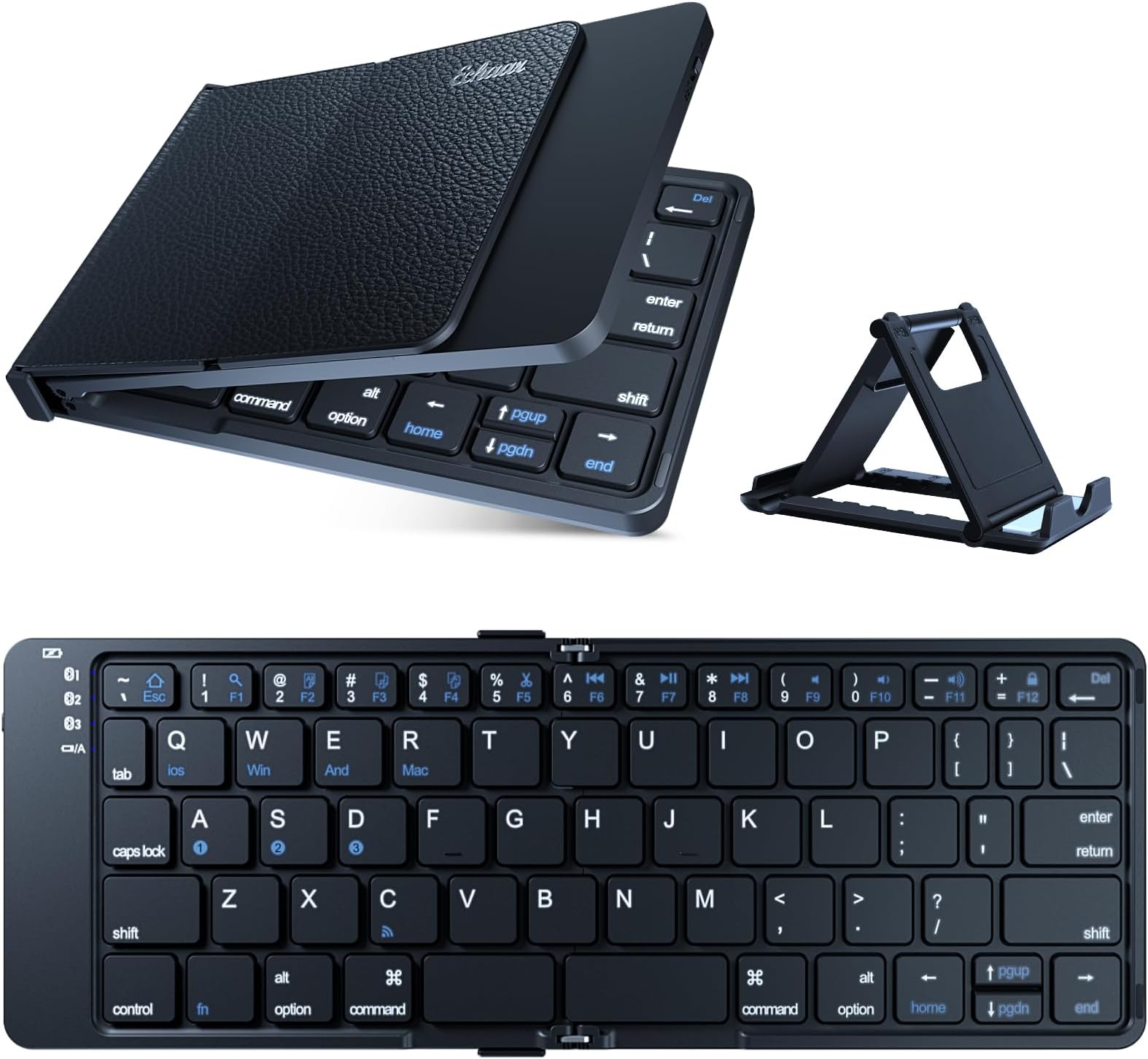 Amazon.com: Arteck Folding Bluetooth Keyboard, Portable Mini Foldable ...