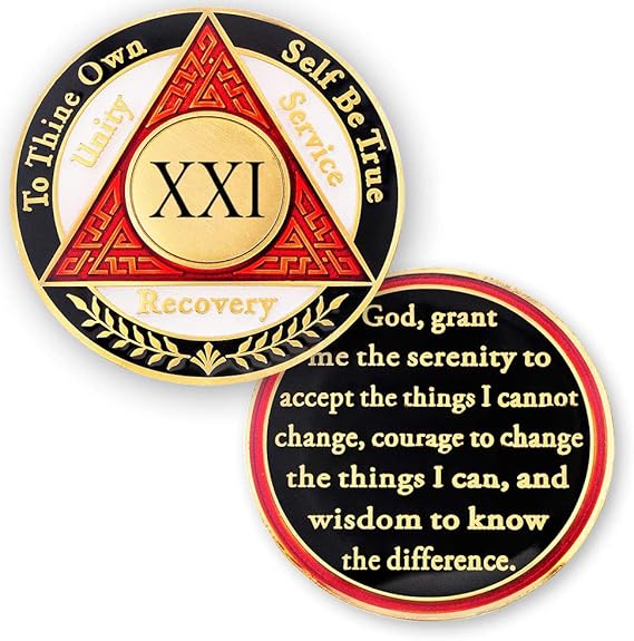 Amazon.com: 21 Year AA Medallions Sobriety Coin - Alcoholics Anonymous ...