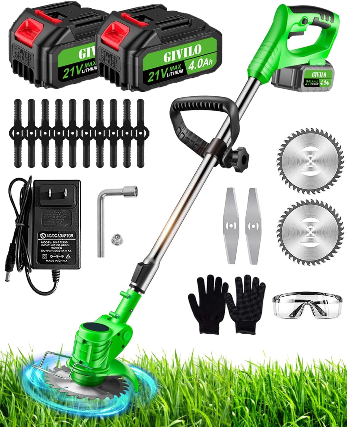 Amazon.com : Electric Weed Wacker, 21V Cordless Weed Eater Battery ...