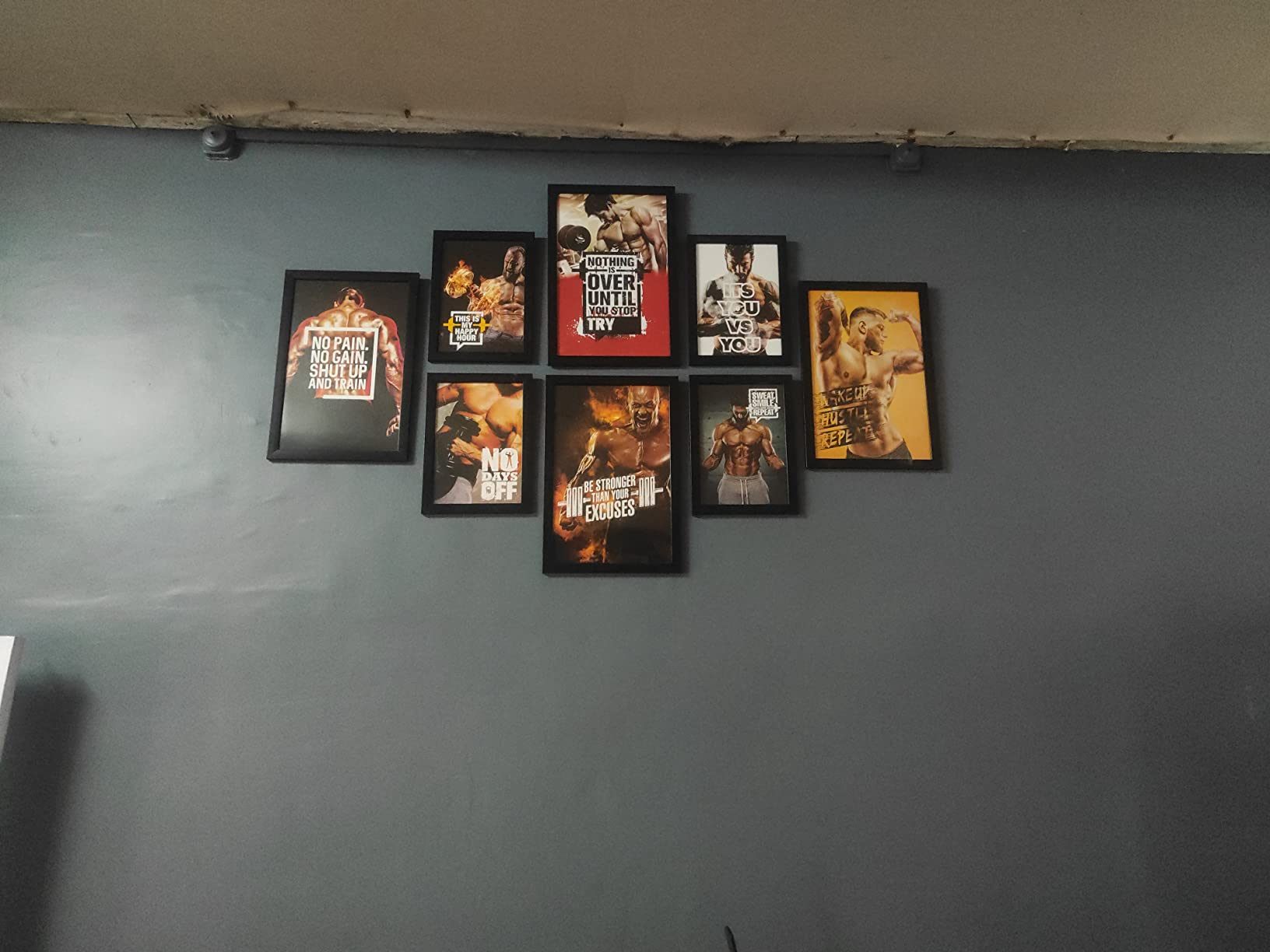 PAPER PLANE DESIGN Gym workout motivational quotes wall framed posters ...