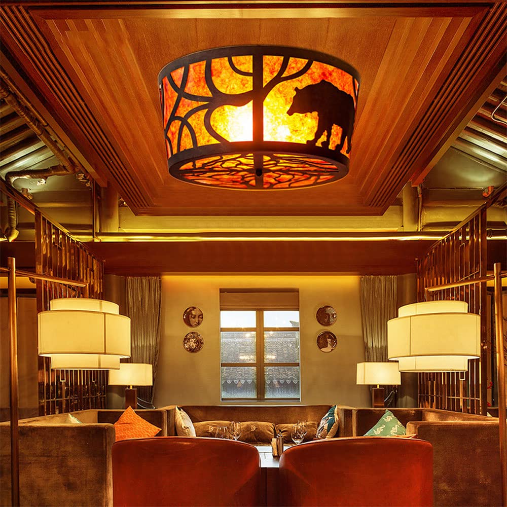 Western Overhead Light Fixtures Quoizel Uptown Theater Row 6 Light