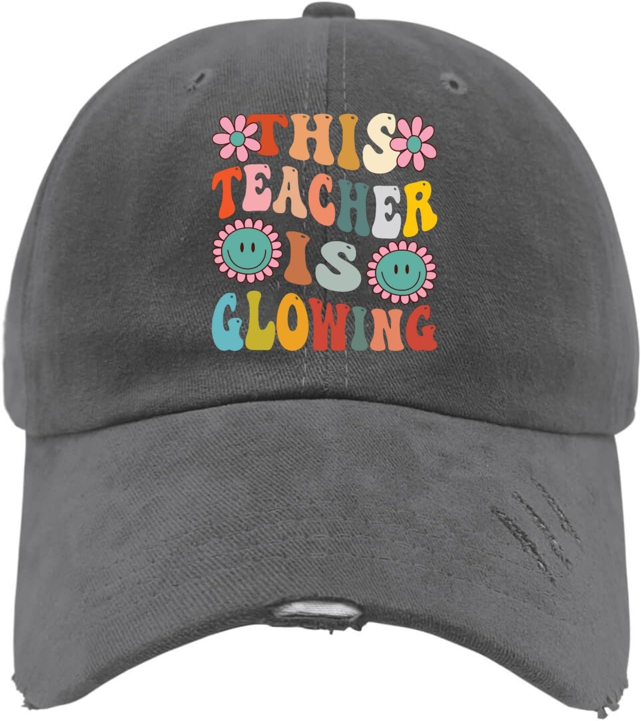 Quote Dad Hats thiis Teacher is Glowing Baseball Caps, Funny Cap for ...