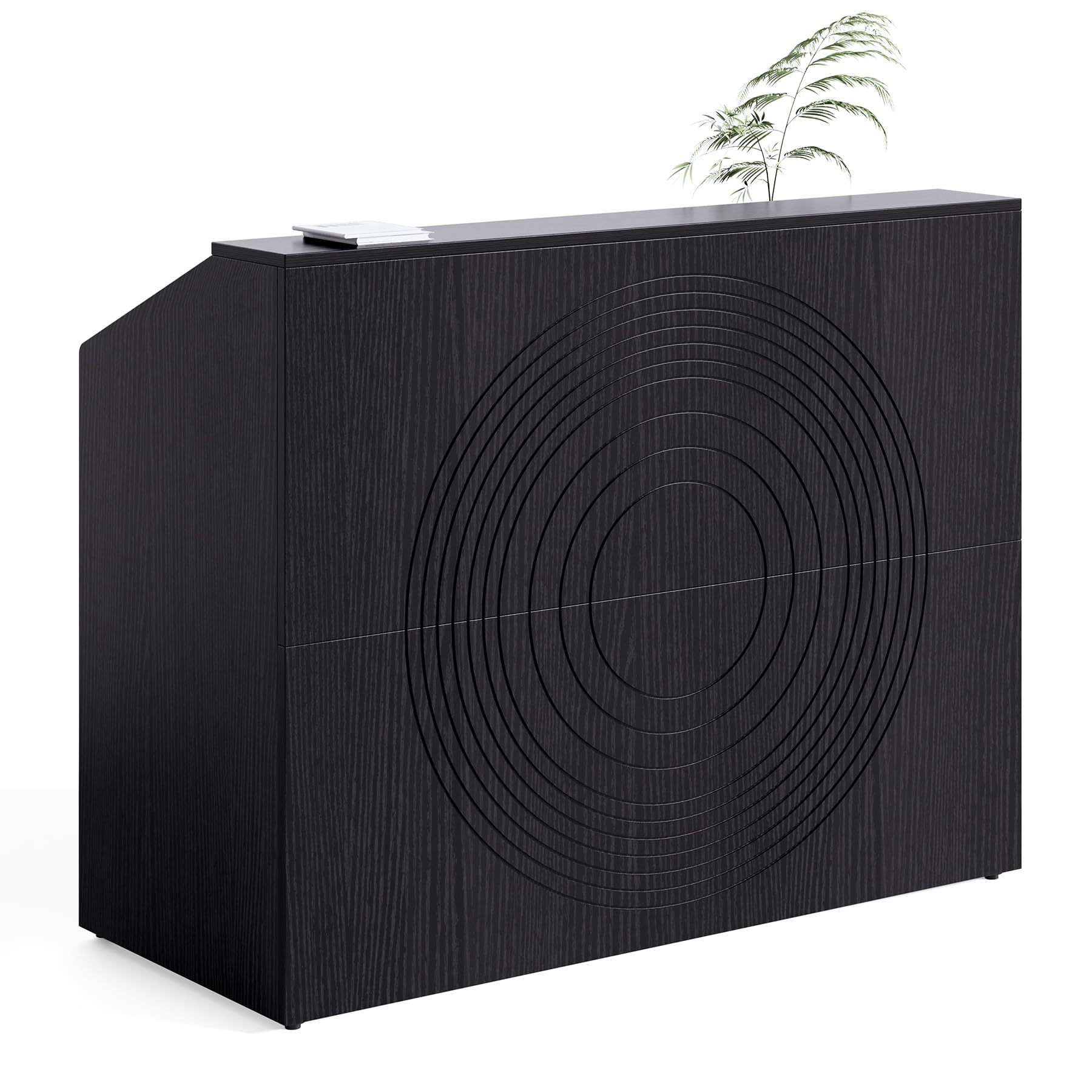 Amazon.com: LITTLE TREE 47-Inch Reception Desk with Counter, Black ...