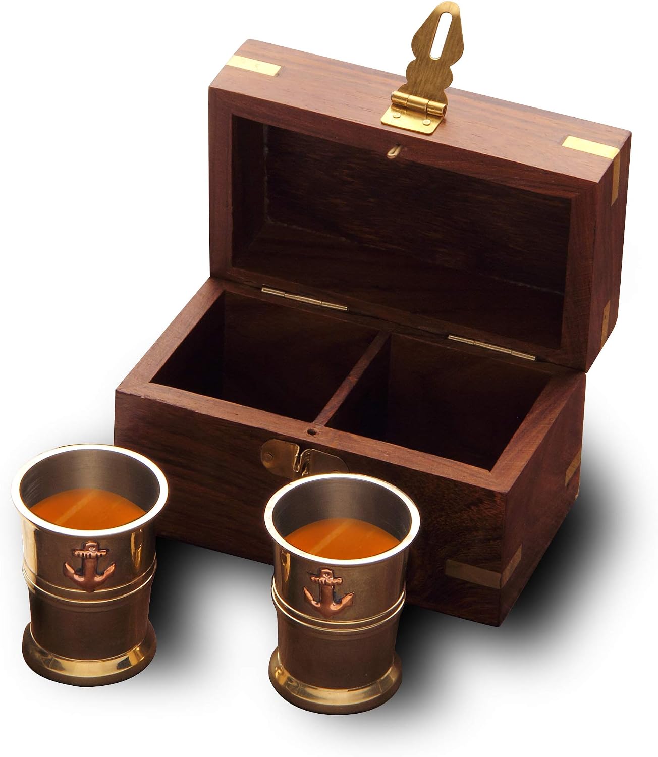 Amazon.com | Museum Replicas Captain Cups Brass Shot Glasses – Nautical ...