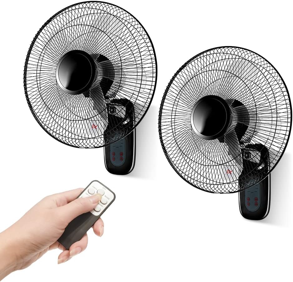 Amazon.com: Aotop 16 inch Wall Mount Fan with Remote Control - 2 Pack ...