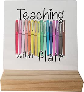 Amazon.com: Teacher Quote Teaching with Flair Colorful Pens Desk Small ...