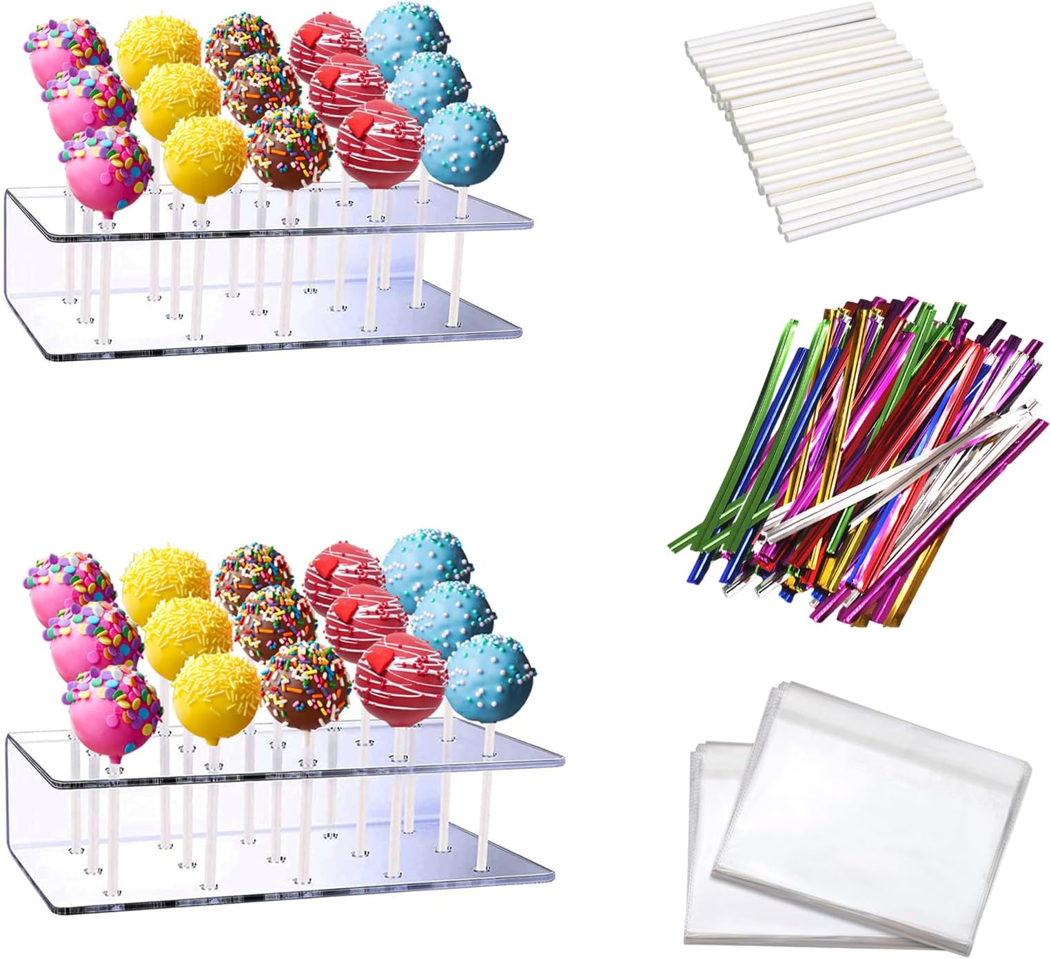 Amazon.com: Cake Pop Stand,2PC Cake Pop Holder 21-Hole Display Acrylic ...