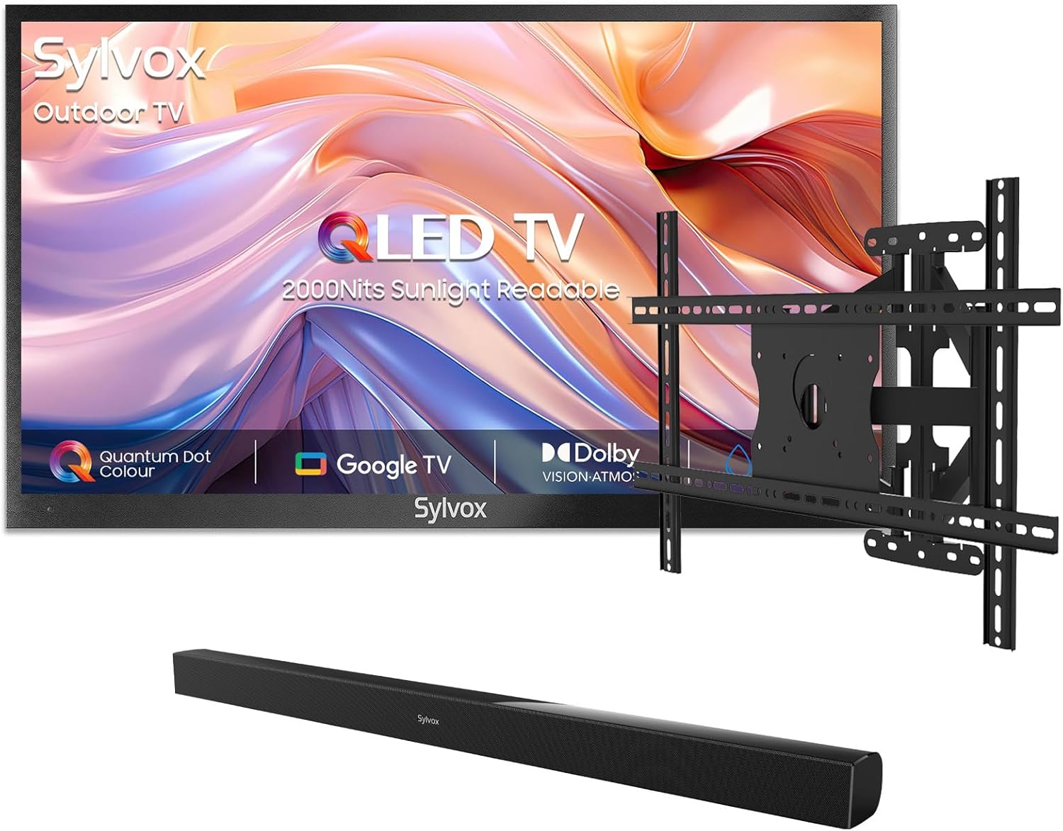 Amazon.com: SYLVOX Outdoor TV with Soundbar & TV Mount, 55inch Smart ...