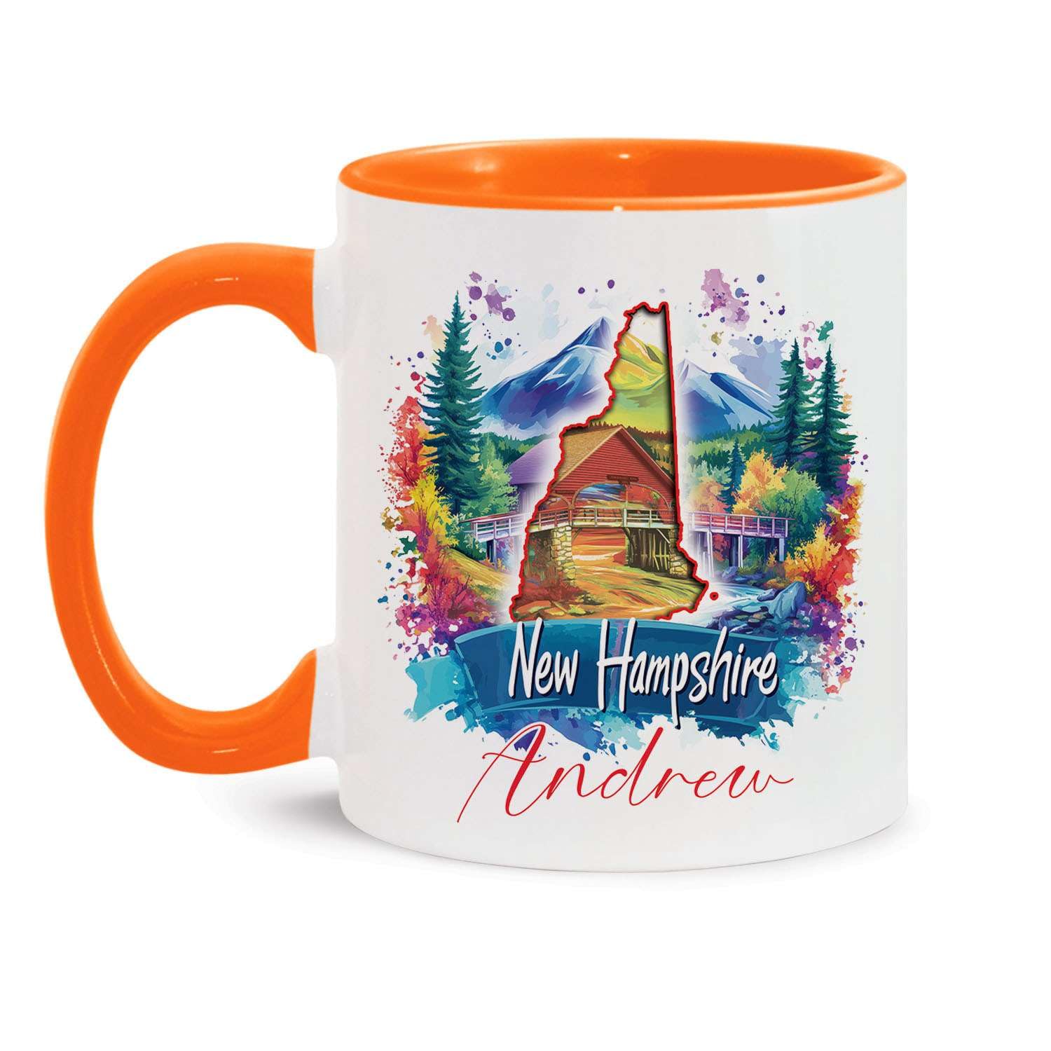 Amazon.com: US State Mug, Customized Name New Hampshire State Cup ...
