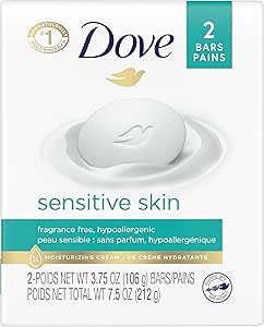 Dove Sensitive Skin Unscented Beauty Bar Soap, Pack of 2 x 106g: Buy ...