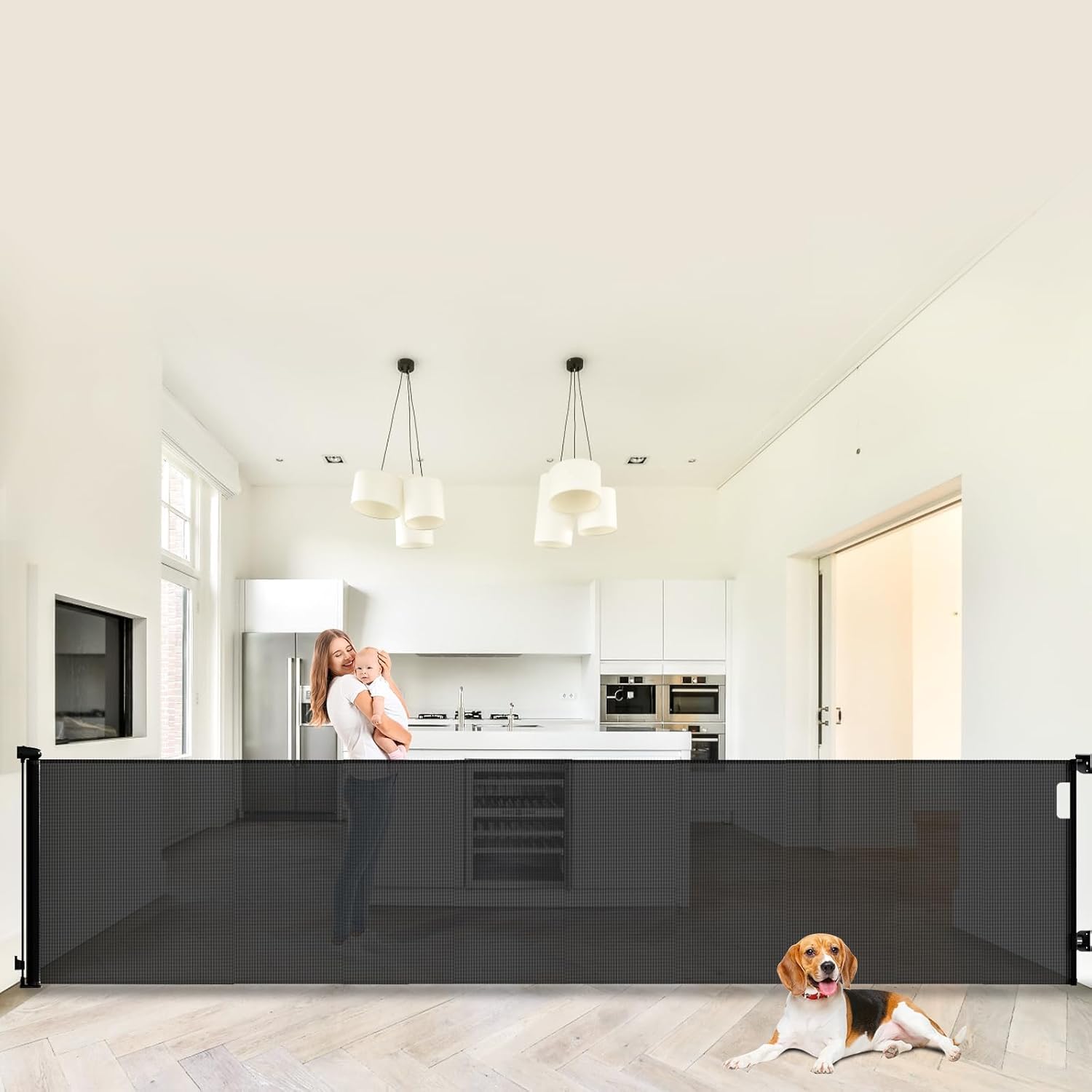 Amazon.com: 120 Inches Extra Wide Retractable Baby Gates for Large ...