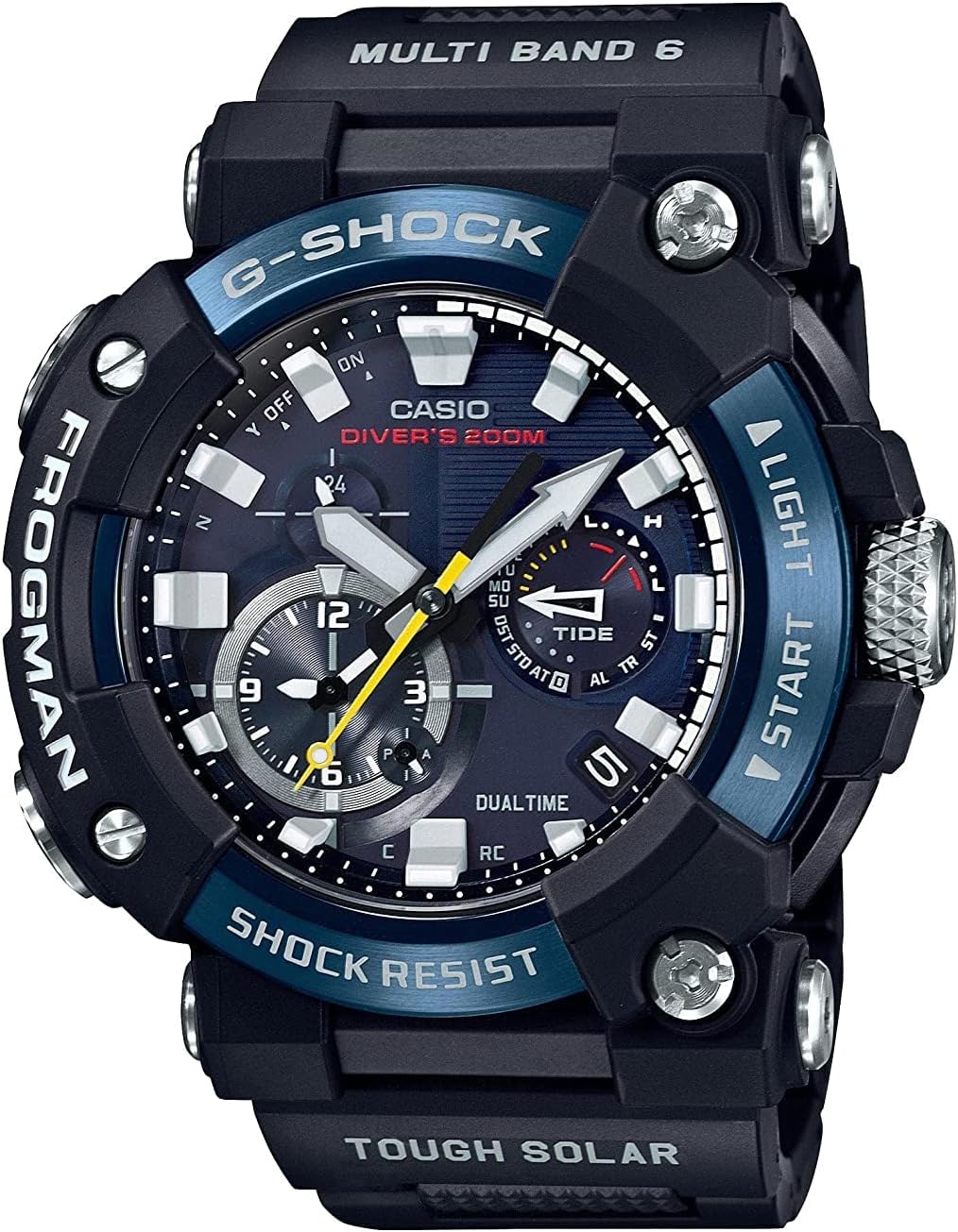 Casio G-Shock Frogman Scuba Diver Watch, Solar Power, Blue Dial, GWF ...
