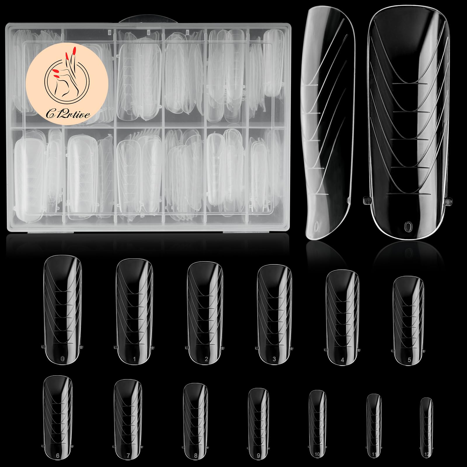 Amazon.com: C12rtive 130Pcs Dual Nail Forms,Flat Oval Extension Poly ...
