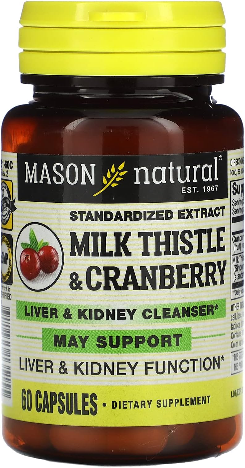 Amazon.com: Mason Vitamins Milk Thistle/Cranberry Liver and Kidney ...