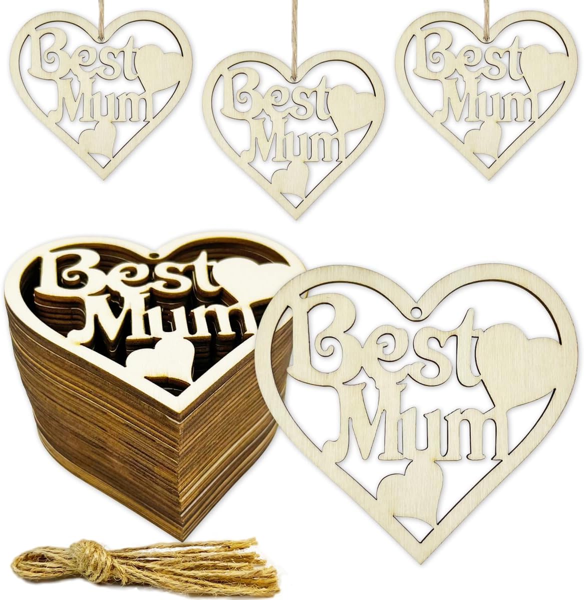 Amazon.com: 30 Pcs Best Mum Wood Crafts DIY Cutouts, Mothers Day Crafts ...