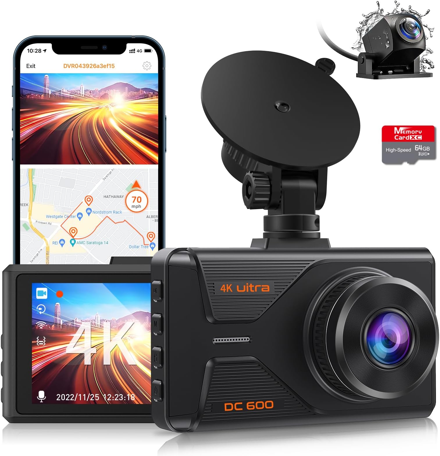 Amazon.com: 360° Dash Cam Front and Rear, 4 Channel FHD 4 * 1080P ...