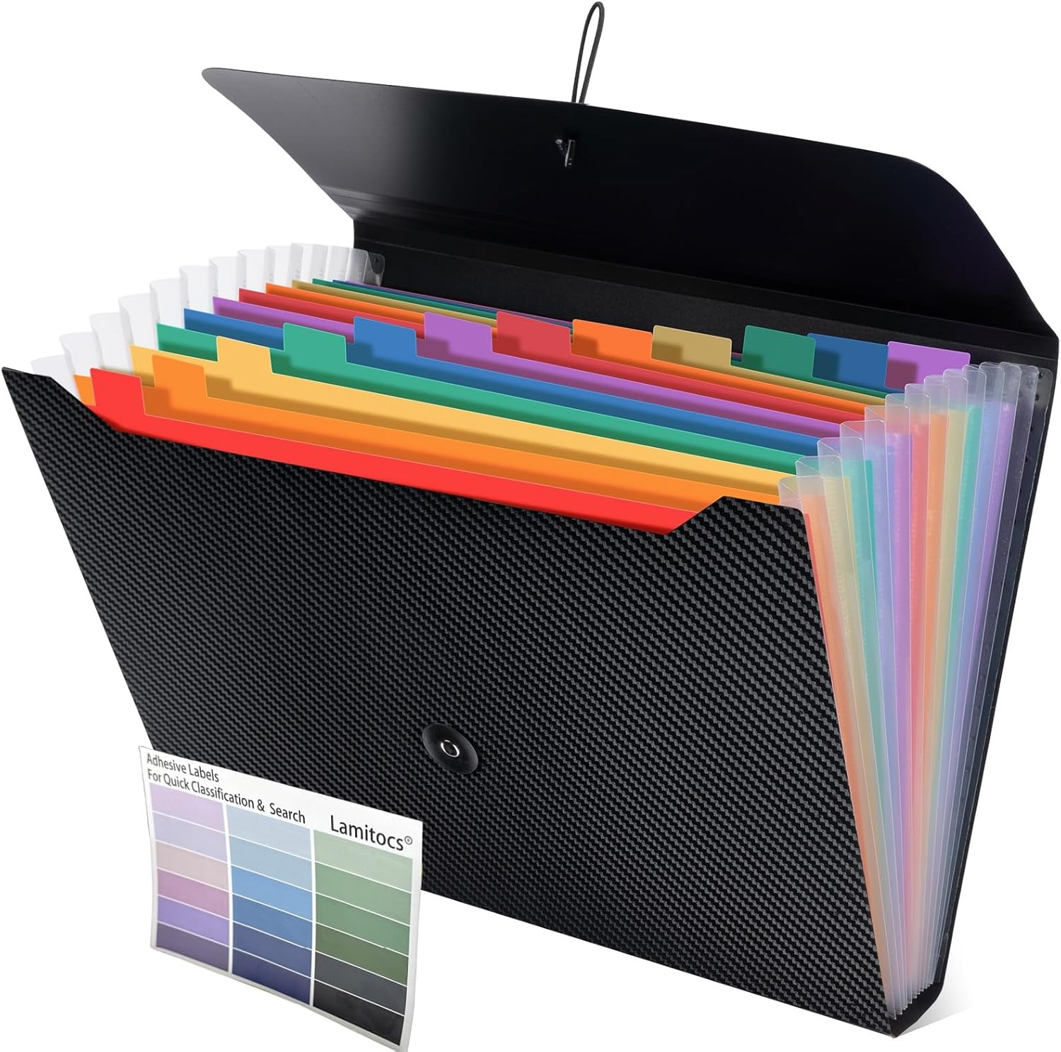 Lamitocs Expanding File Folder A4,13 Pockets File Organiser with ...