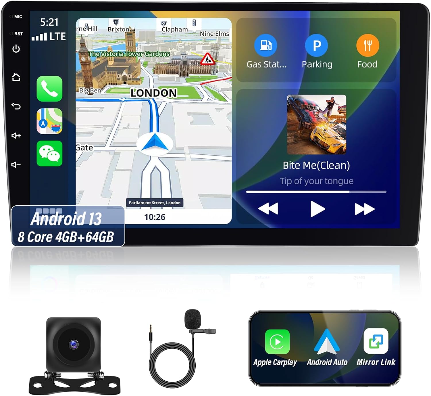 Amazon.com: [4+64GB] 8-Core Android 13 Double Din Car Stereo with Wireless Apple Carplay&Android ...