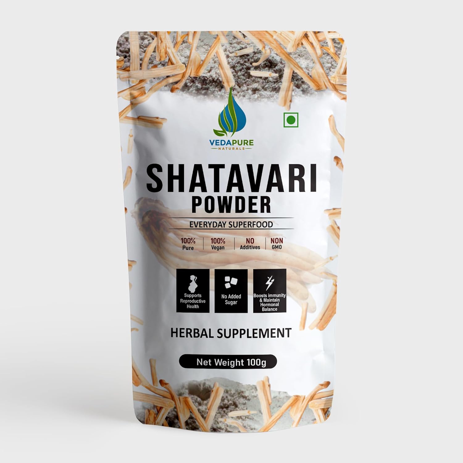 Vedapure Natural & Pure Shatavari Powder | Herbal Supplement ...