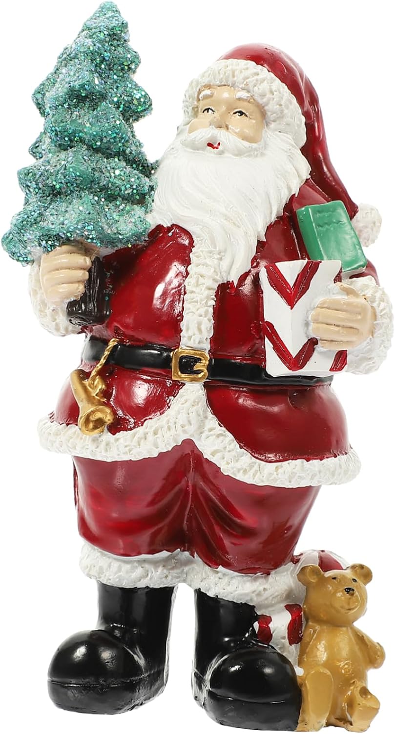 HOMOCONO Adorable Santa Claus Statue Christmas Santa Figurine Resin ...