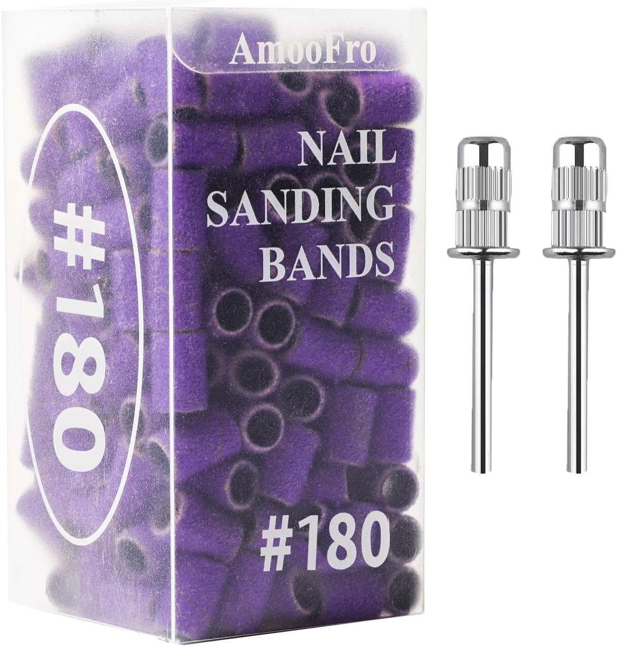 Amazon.com: AmooFro 200 Pcs Nail Sanding Bands 180 Fine Grit + Two ...