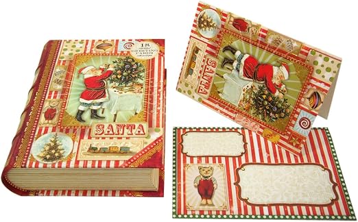 Amazon.com: Punch Studio Christmas Santa Claus Book Box Holiday ...