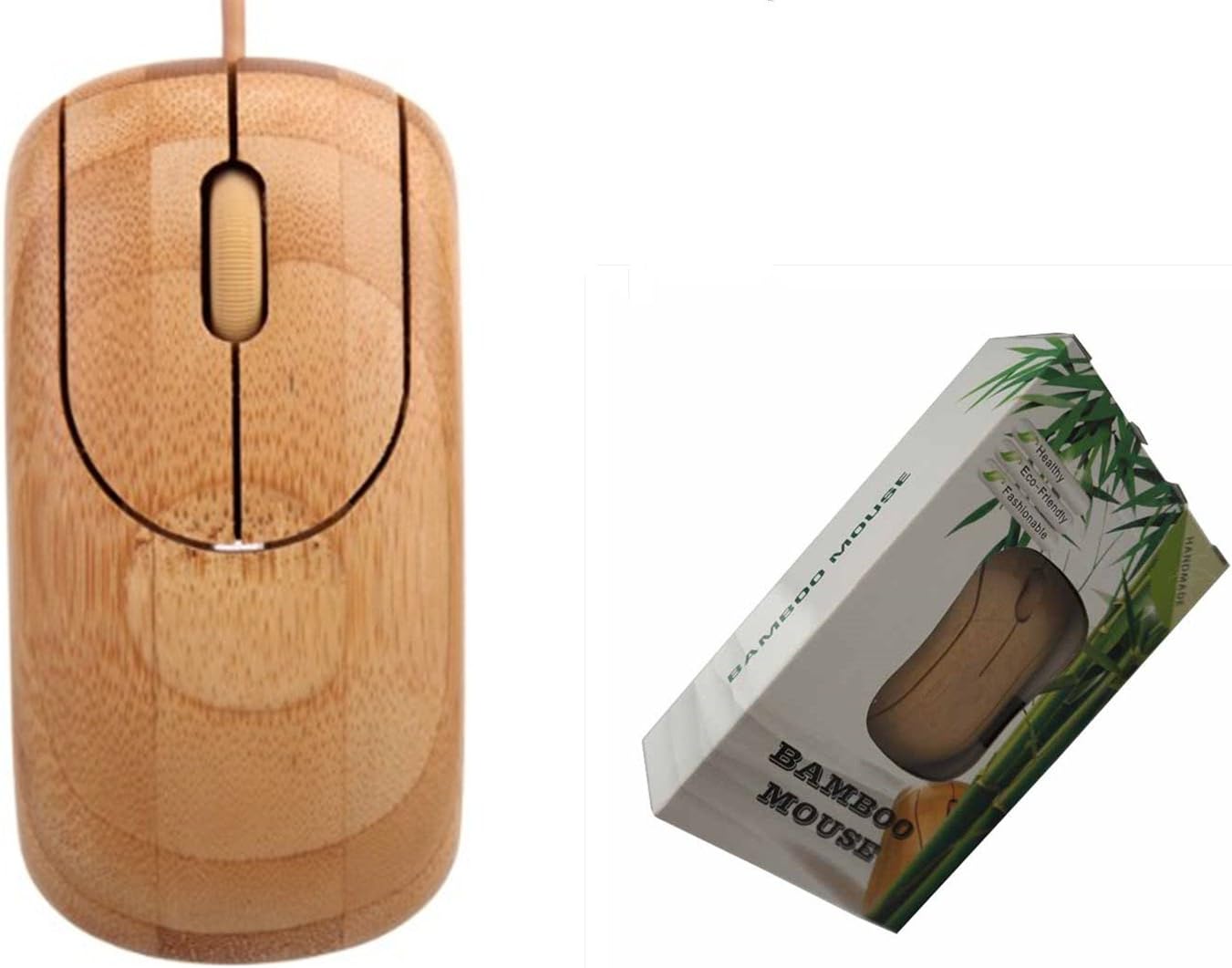 Amazon.com: LittleStar Wired Bamboo Office Essential Mouse-800dpi ...
