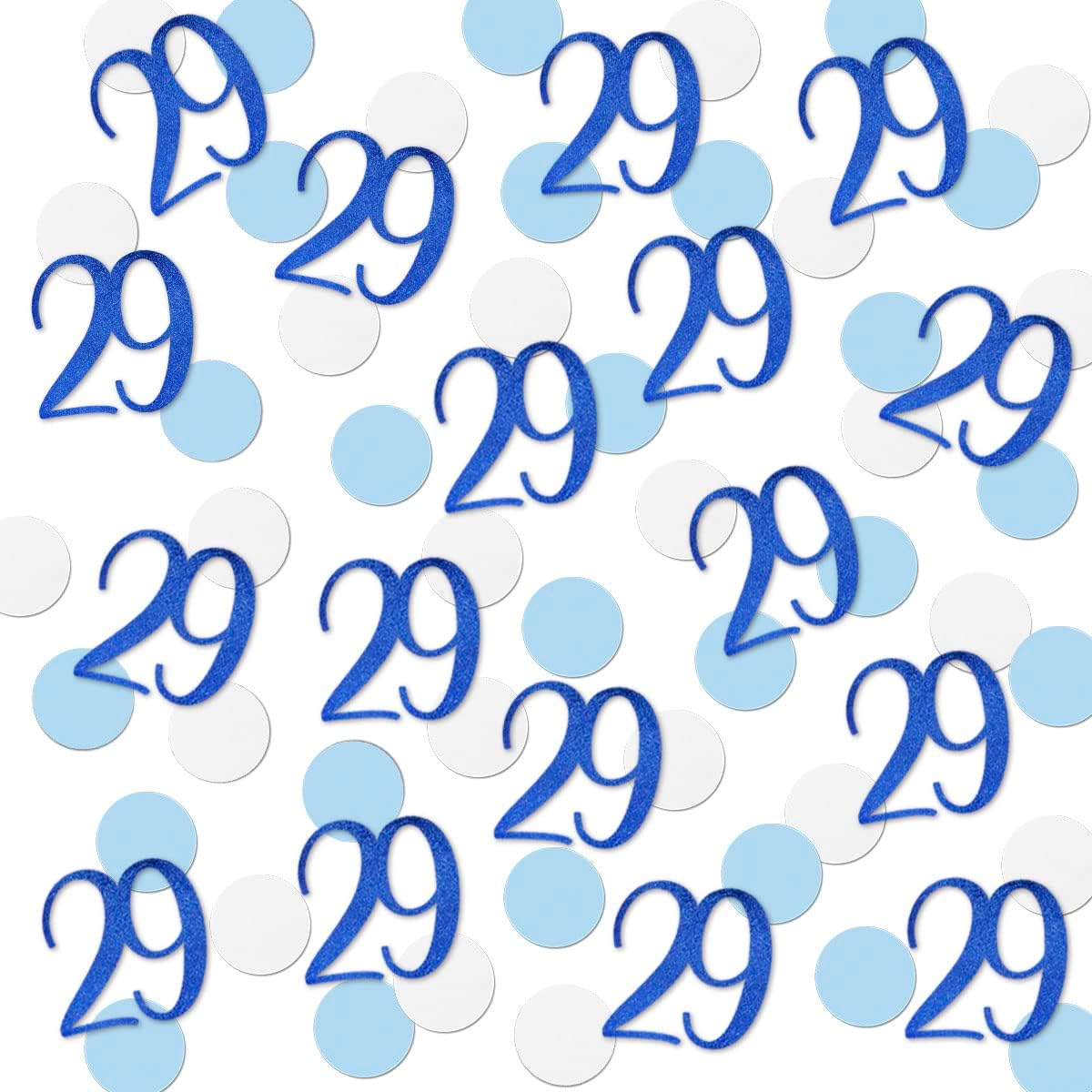 Amazon.com: Blue Glitter 29 Confetti, 29th Birthday Number Confetti ...