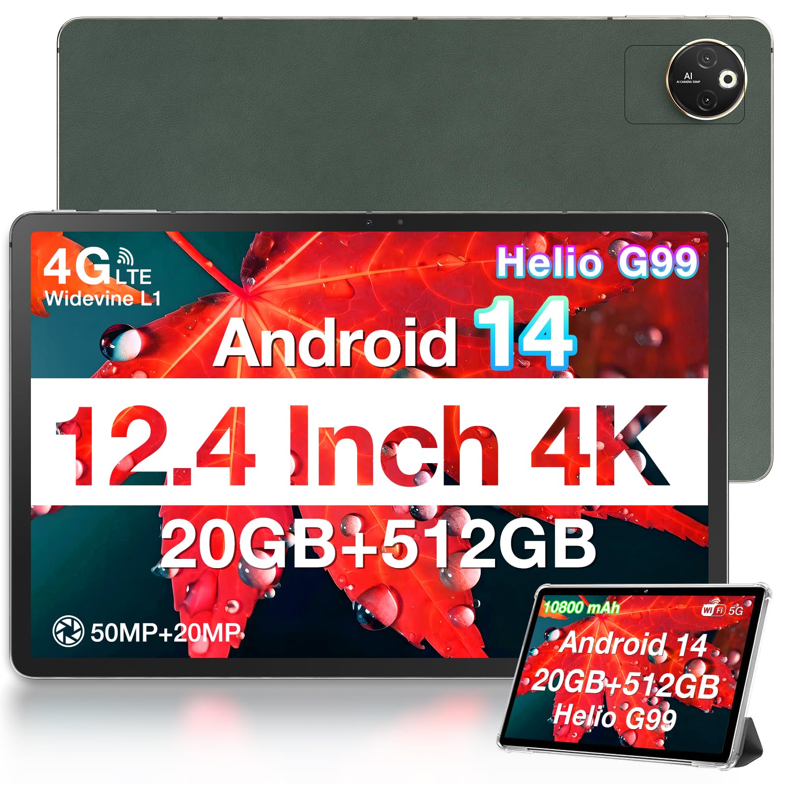 Snapklik.com : DOOGEE T30 MAX Android 14 Tablets, 4K 12.4 Inch Android Tablet