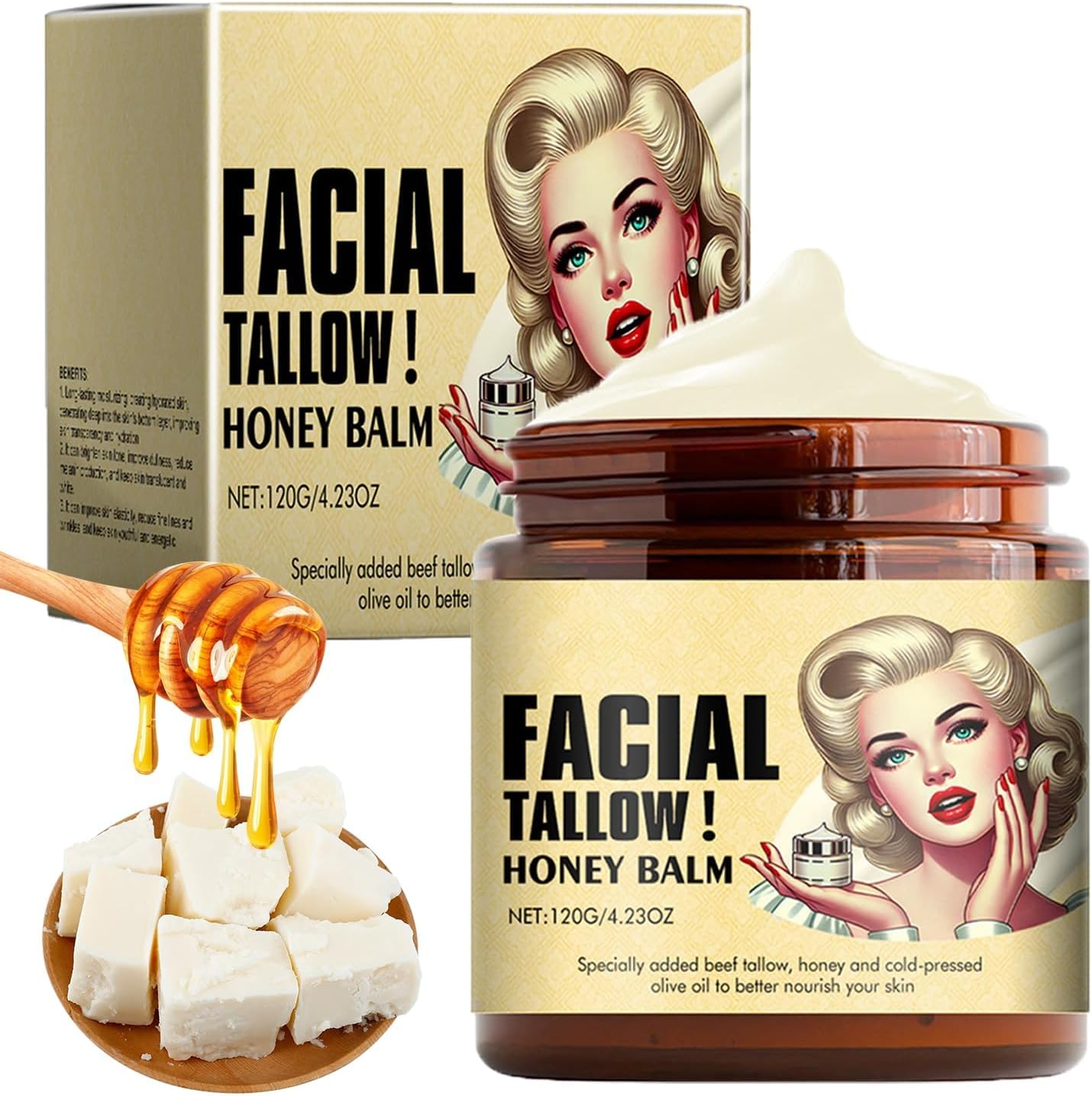 Amazon.com: Whipped Beef Tallow and Honey Balm: Grass Fed Grass ...