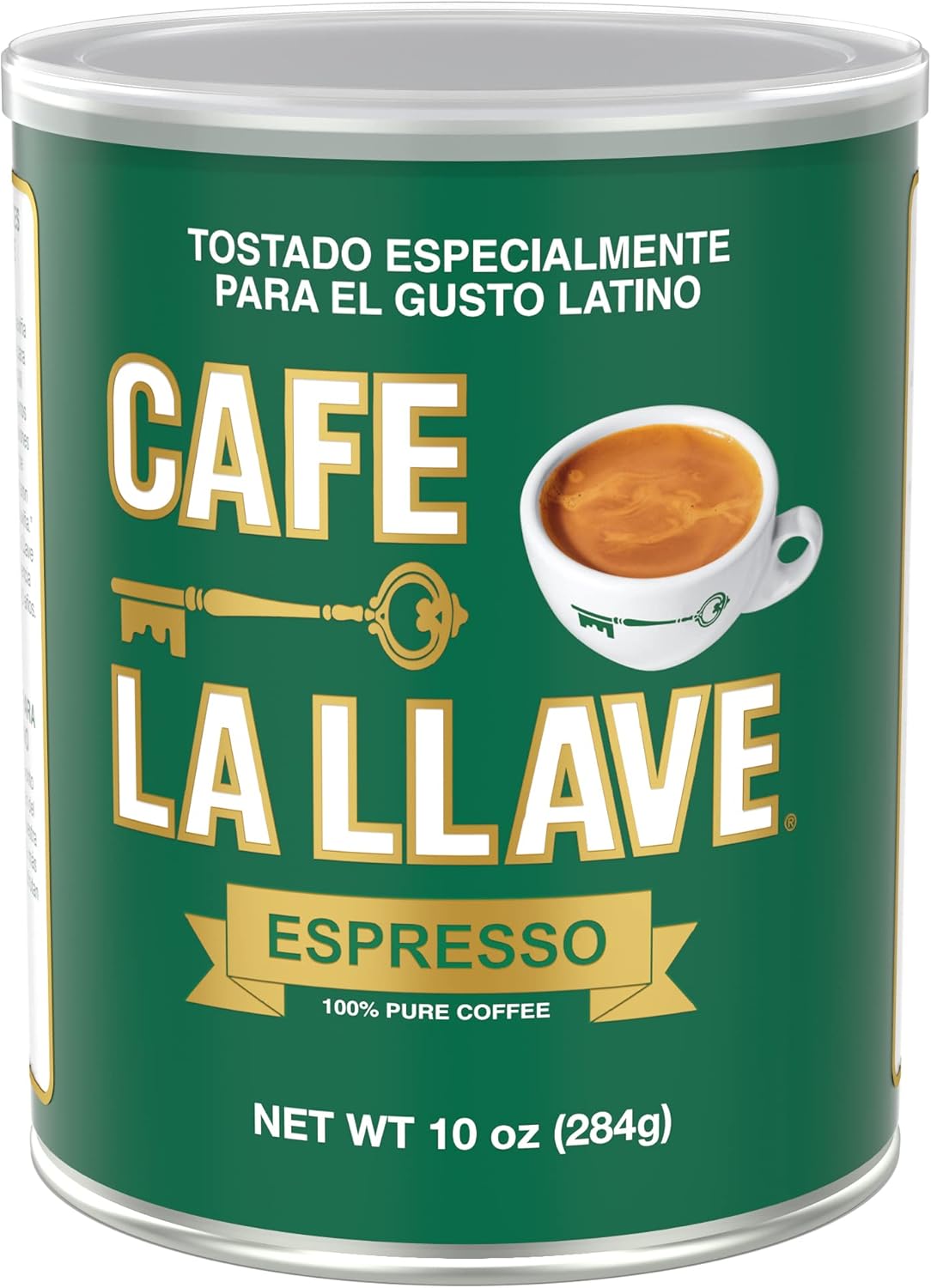 Cafe La Llave Dark Roast Ground Espresso Coffee, 10 oz Can - Rich and ...