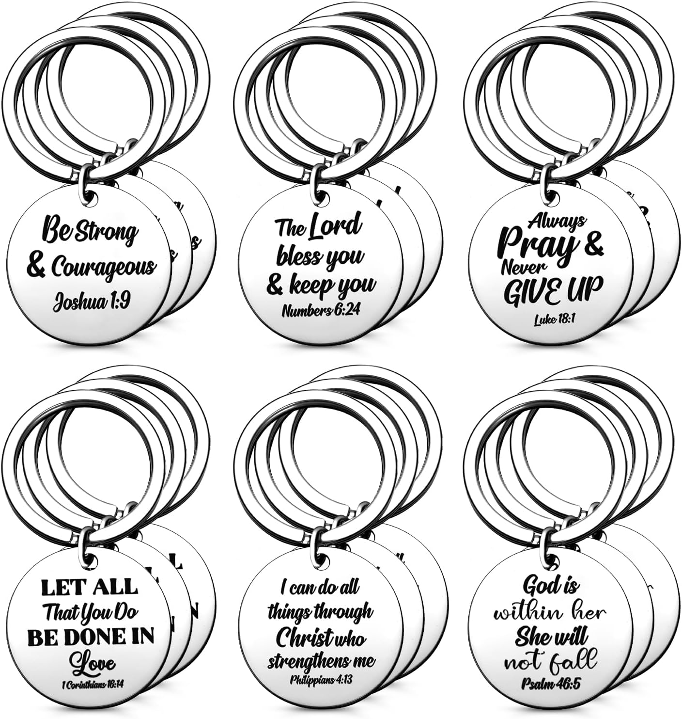Inbagi 18 Pcs Christian Gift Keychain Bulk Bible Verse Key Chains ...